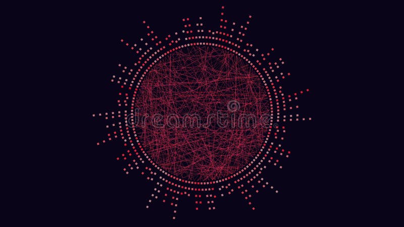 Abstract Red Dot Pattern with Connected Lines Stock Footage - Video of ...
