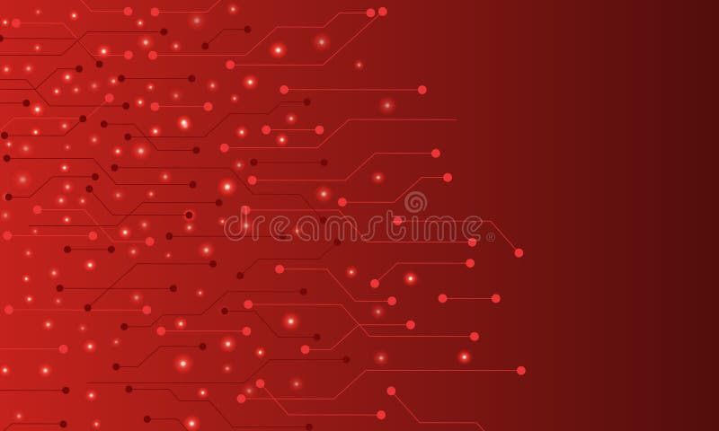 Abstract Red Electronic Circuit Technology Background Stock ...