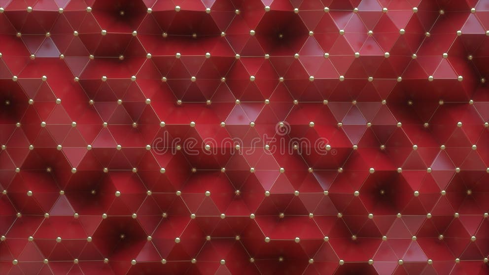 Abstract Red Embossed Background with Golden Beads 3D Image Stock ...