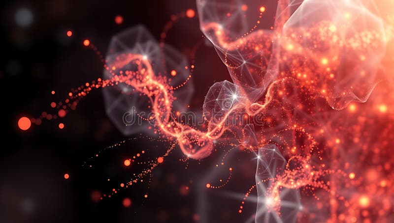 Abstract Red Energy Flowing through Space Stock Illustration ...