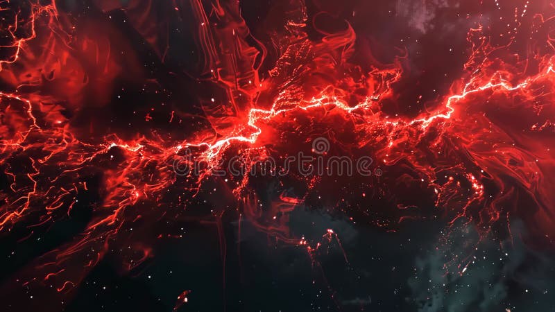 Abstract Red Energy Lightning on Dark Background Stock Footage - Video ...