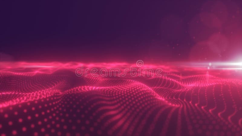 Abstract Red Energy Surface with Magic Waves of Particles and Points ...