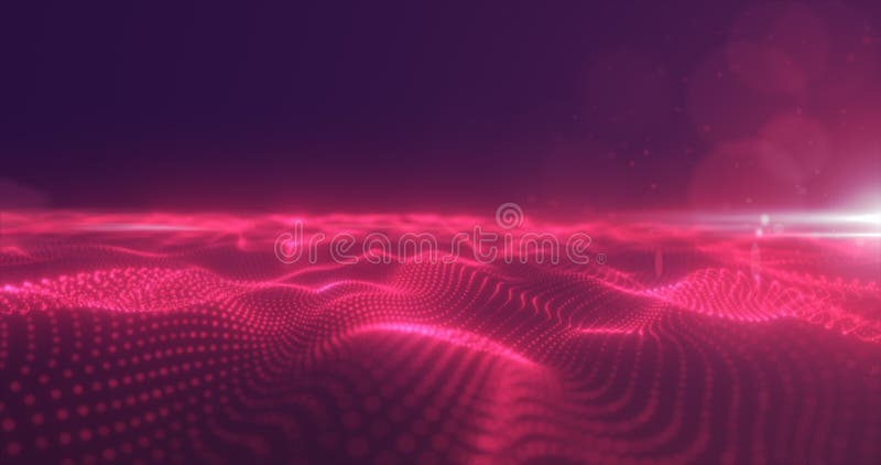 Abstract Red Energy Surface with Magic Waves of Particles and Points ...