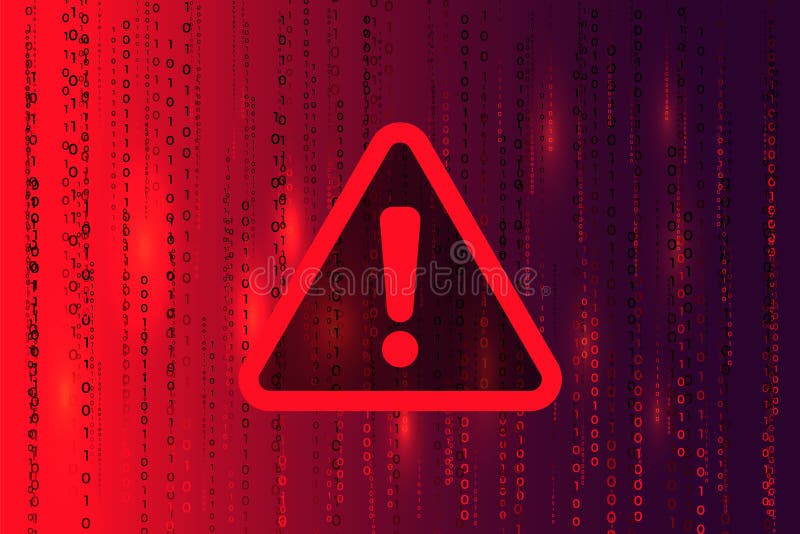 Abstract Red Error Warning Bug Background with Binary Numbers Stock ...