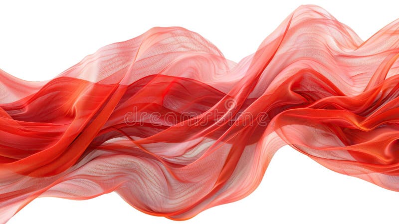Abstract Red Fabric Flowing in the Wind Stock Illustration ...