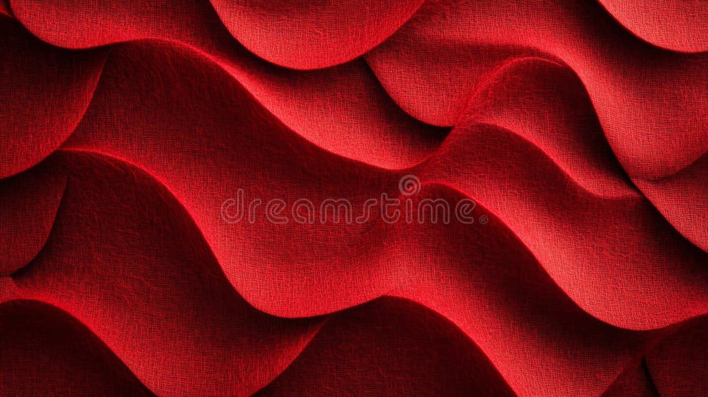 Abstract Red Fabric Texture with Wave Pattern Stock Illustration ...