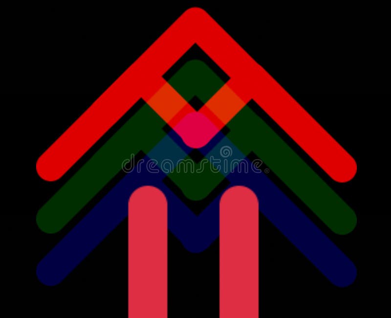 Abstract Red Figures on Black Background Stock Illustration ...