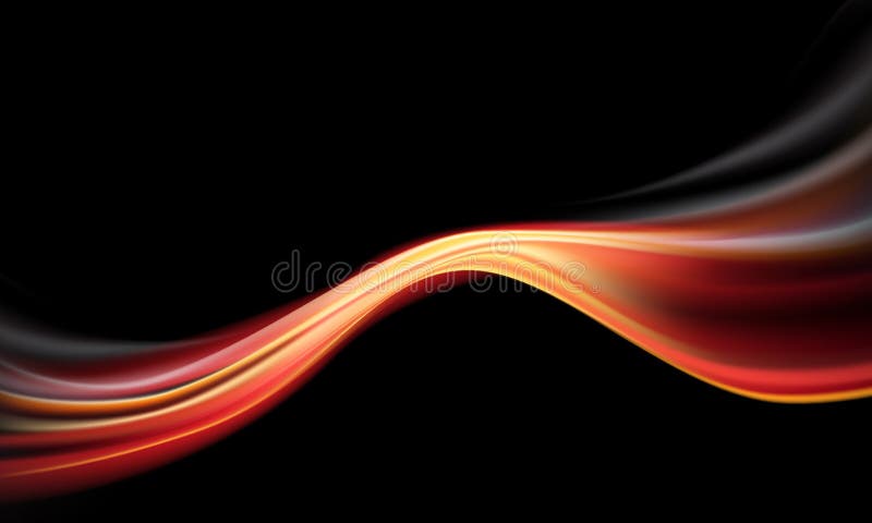 Abstract Red Fire Line Curve Wave Dynamic on Black Background Vector ...