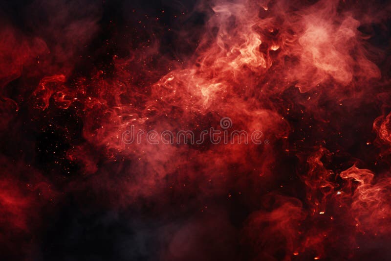 Abstract Red Fire Smoke on Black Background Stock Illustration ...