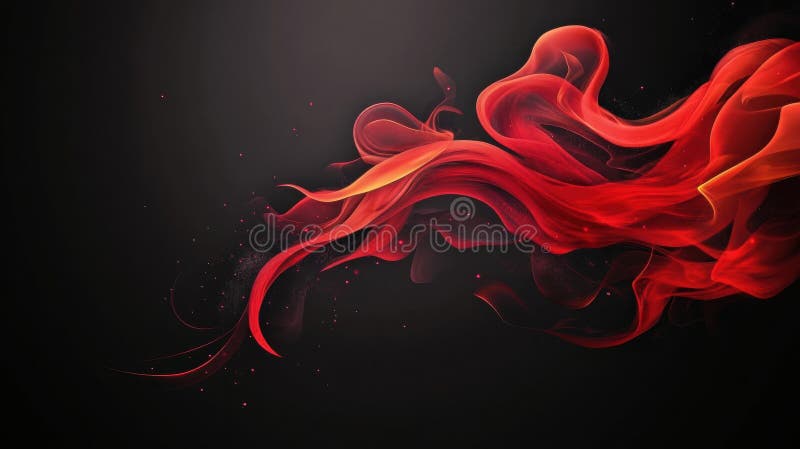 Abstract Red Flame Design on Black Background Stock Image - Image of ...