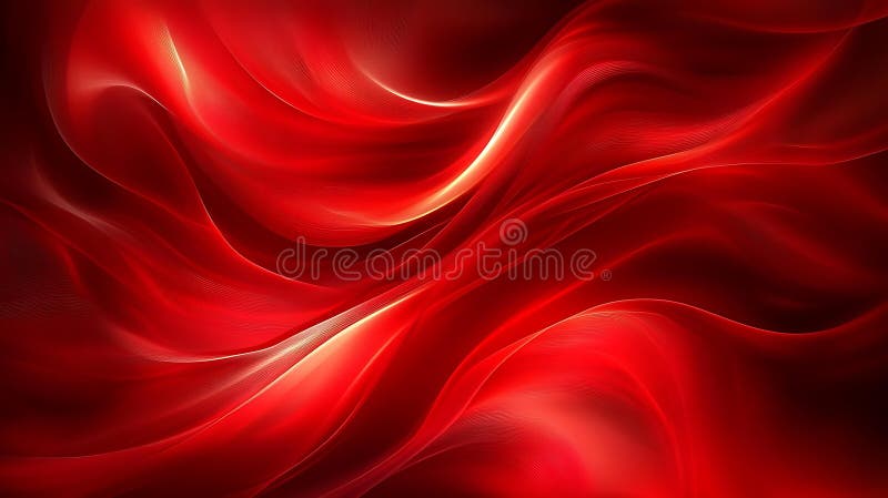 Abstract Red Flowing Lines Background Image Generated Using AI. Stock ...
