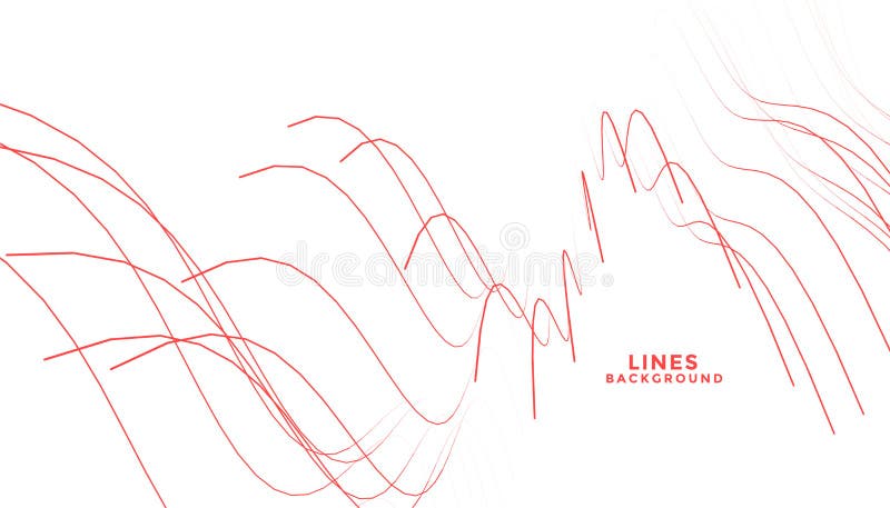 Abstract Red Flowing Lines in Curve Wavy Style Background Stock Vector ...
