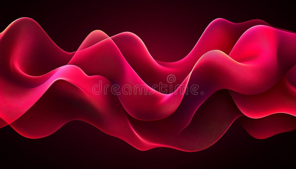 Abstract Red Flowing Lines, Vibrant Digital Art with Gradient Effect ...