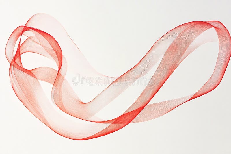 Abstract Red Flowing Ribbon Design with Soft Gradients and Translucent ...