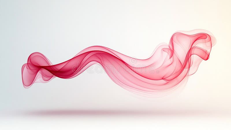 Abstract Red Flowing Wave, Elegant Design Element on White Background ...