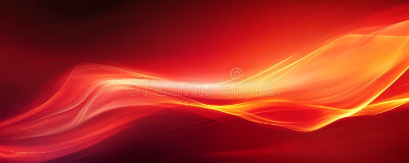 Abstract Red Flowing Wave Pattern, Digital Art Background. Energy and ...