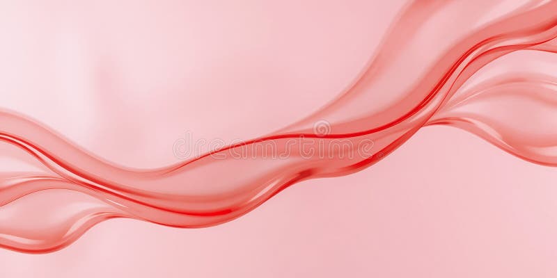 Abstract Red Flowing Wave on a Pink Background Stock Illustration ...