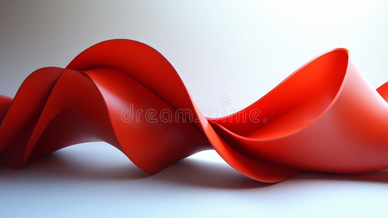 Abstract Red Form Swirling Elegant Curves Design Stock Illustration ...
