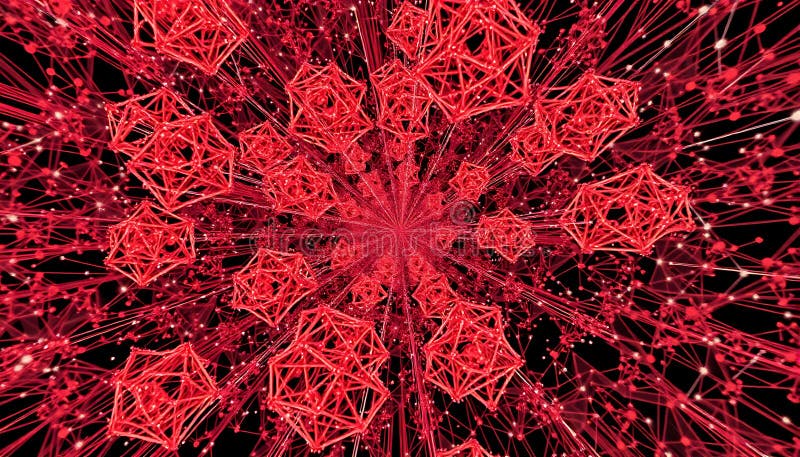 Abstract Red Fractal Pattern, Design, Background, Texture, Stock Photo ...