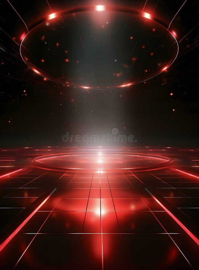 Futuristic Stage in a Showroom Floor with Copy Space for Product ...