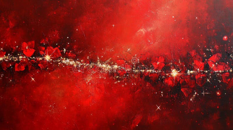 Abstract Red Galaxy Painting: Cosmic Energy and Passion Stock ...