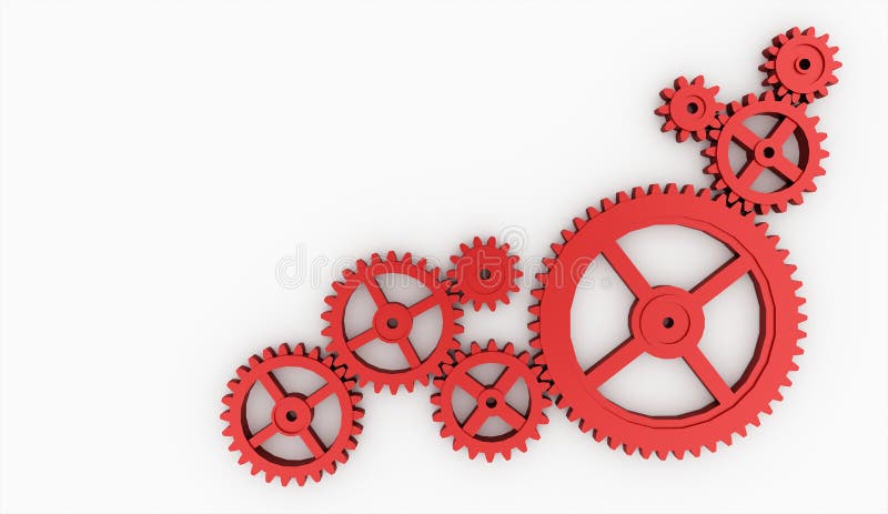 Abstract Red Gears Isolated Stock Illustration - Illustration of ...