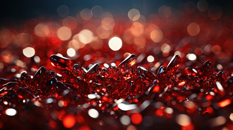 Abstract of Red Gel Particles Pattern Glitter Selective Focused ...