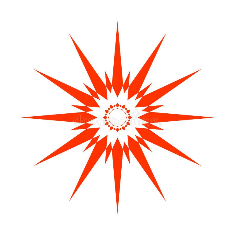 Abstract Red Geometric Icon in Star Shape. Element for Design Stock ...