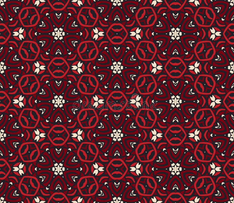 Abstract Red Geometric Regular Seamless Pattern Background Stock Vector ...