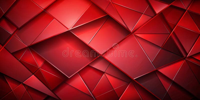 Abstract Red Geometric Shapes Interlocking Polygons and Triangles ...