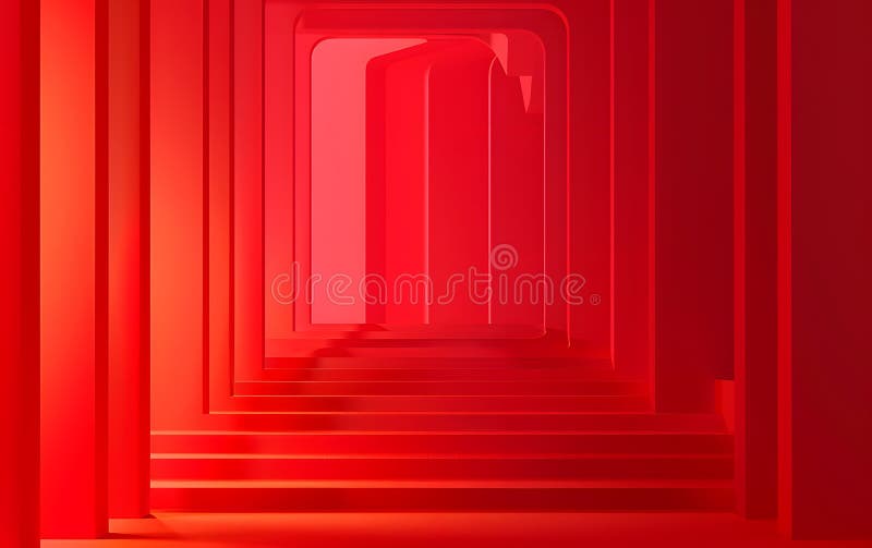 Abstract Red Geometric Shapes Minimalist Background Stock Illustration ...