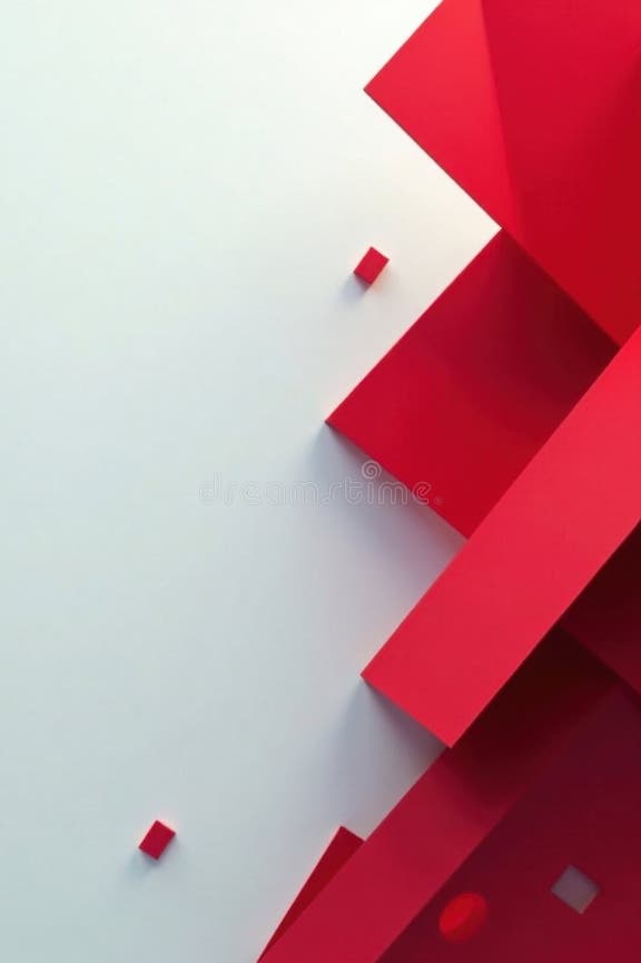 Abstract Red Geometric Shapes, Sharp Angles, Vibrant Background ...