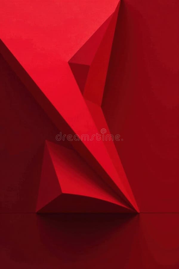 Abstract Red Geometric Shapes, Sharp Angles, Vibrant Background, Sharp ...