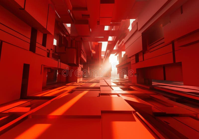 Abstract Red Geometric Structures Creating a Dynamic and Vibrant ...