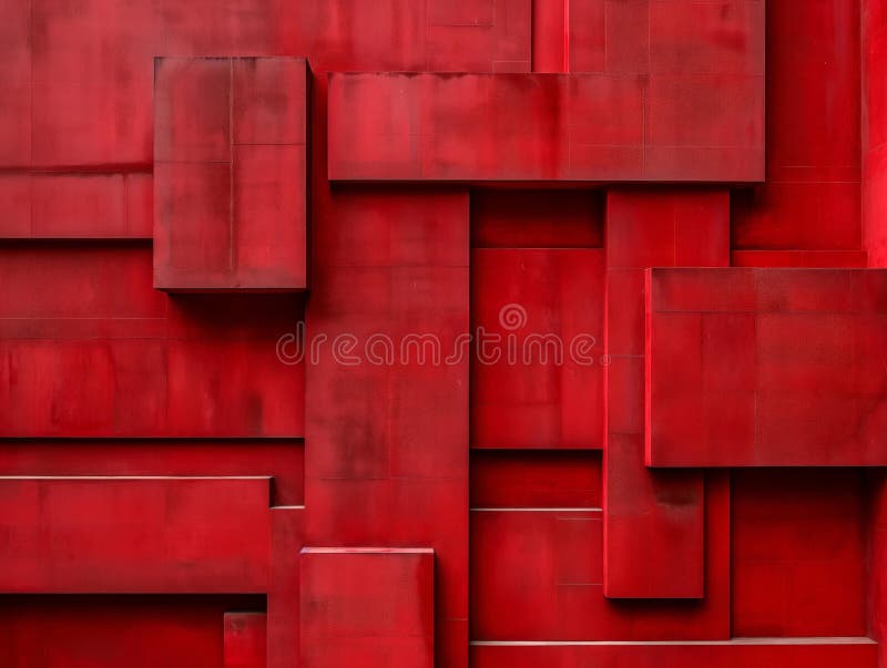 Abstract Red Geometric Wall Stock Image - Image of urban, texture ...