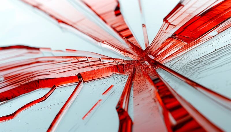 Abstract Red Glass Shards Radiate Outward, Capturing Light and Texture ...