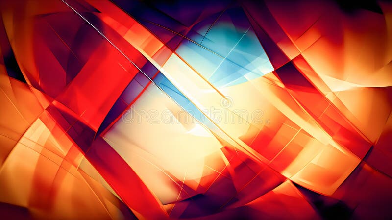 Abstract Red Glowing Neon Shine Geometric Triangle Shape with Light ...