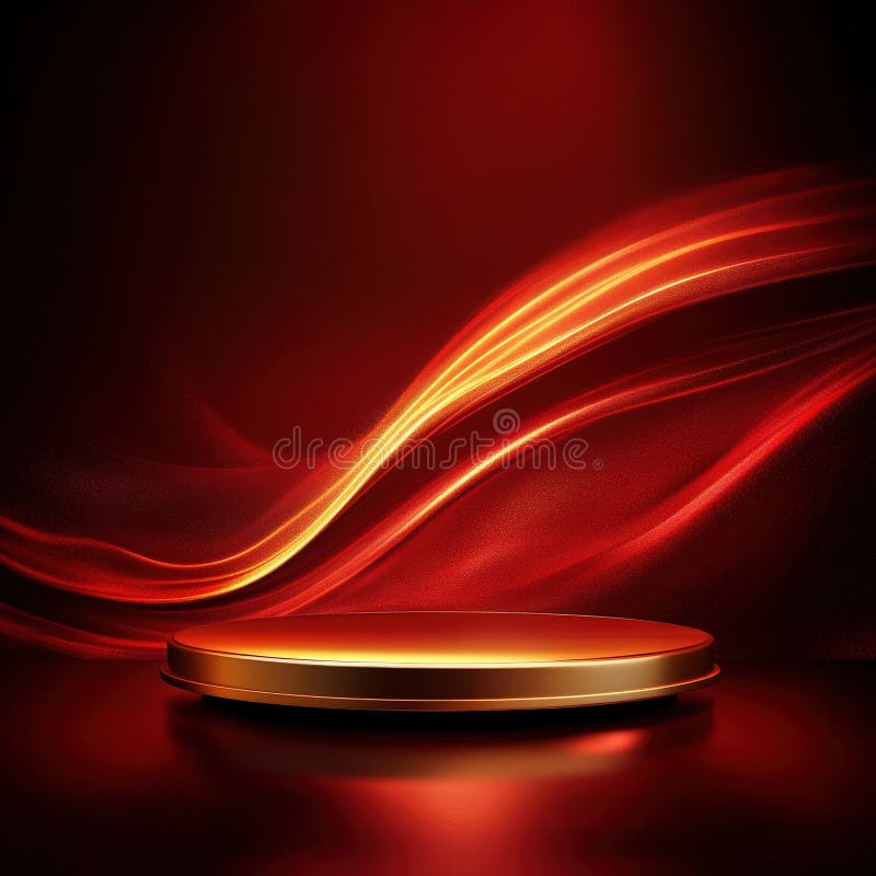 Abstract Red and Gold Background with Podium Stock Illustration ...