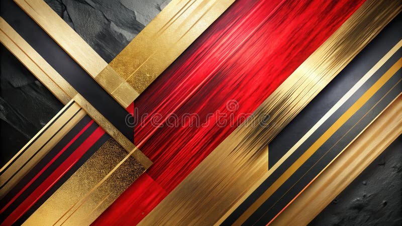 Abstract Red, Gold, and Black Diagonal Stripes Pattern. Generative AI ...