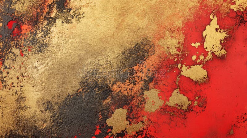 Abstract Red Gold Black Paint Splatter Texture Background Stock ...