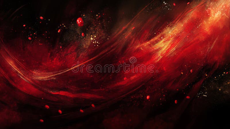Abstract Red and Gold Cosmic Swirl Background Stock Illustration ...