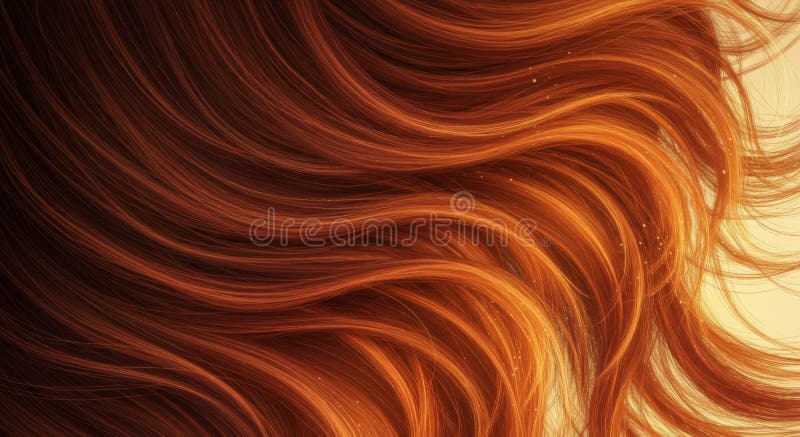 Abstract Red and Gold Hair Waves Texture Background Stock Illustration ...
