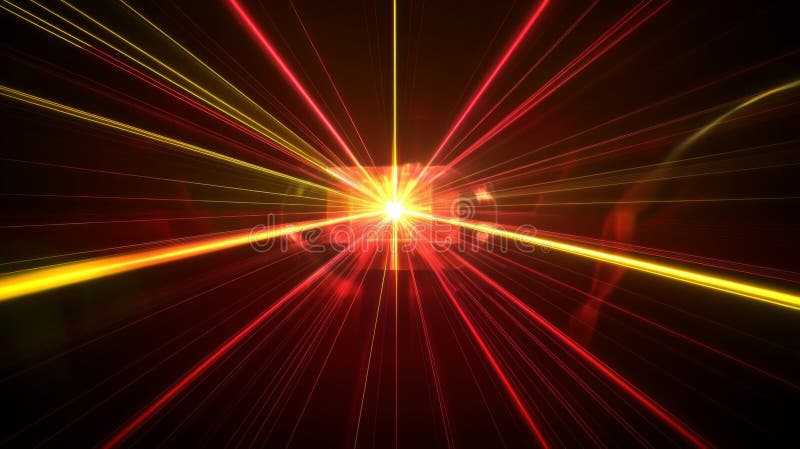 Abstract Red and Gold Light Rays Burst Background Stock Illustration ...