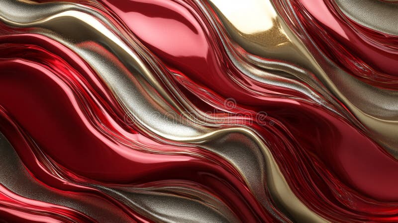 Abstract Red and Gold Metallic Wave Texture Background Stock ...