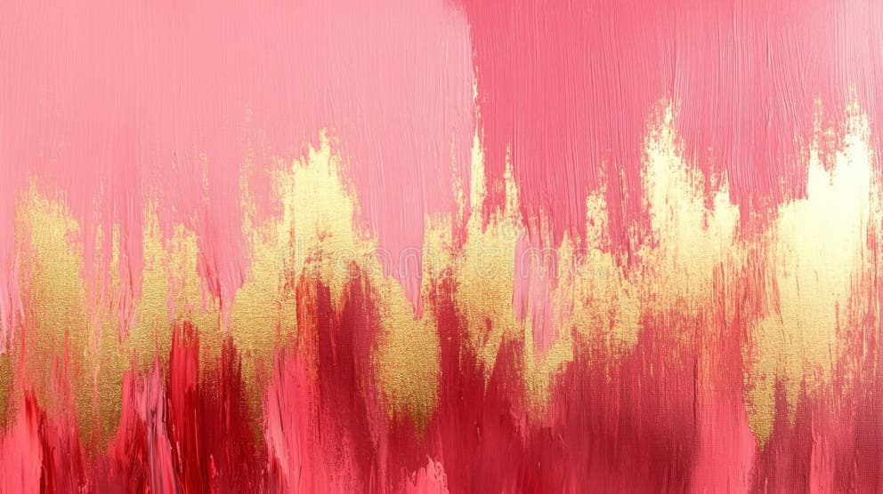 Abstract Red Gold Paint Texture Background Art Stock Illustration ...