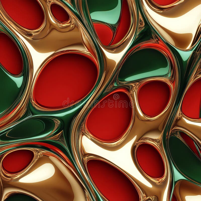 Abstract Red Gold Pattern, Modern Art Design Stock Illustration ...