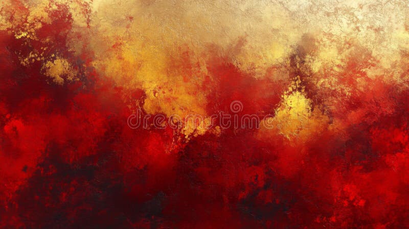Abstract Red and Gold Textured Painting Stock Illustration ...