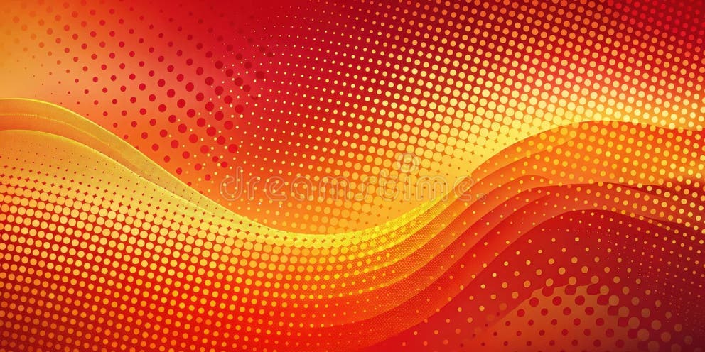 Abstract Red and Gold Wave Pattern with Dotted Texture. Generative AI ...