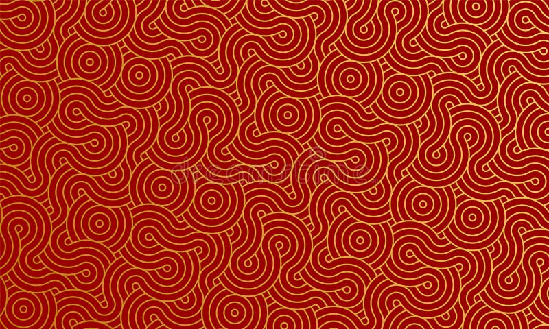 Abstract Red Gold Wave Pattern, Geometric Circle Shape Texture ...