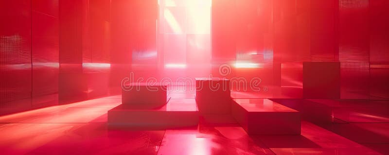 Abstract Red Gradient Background with Glass Blocks and Soft Light Stock ...